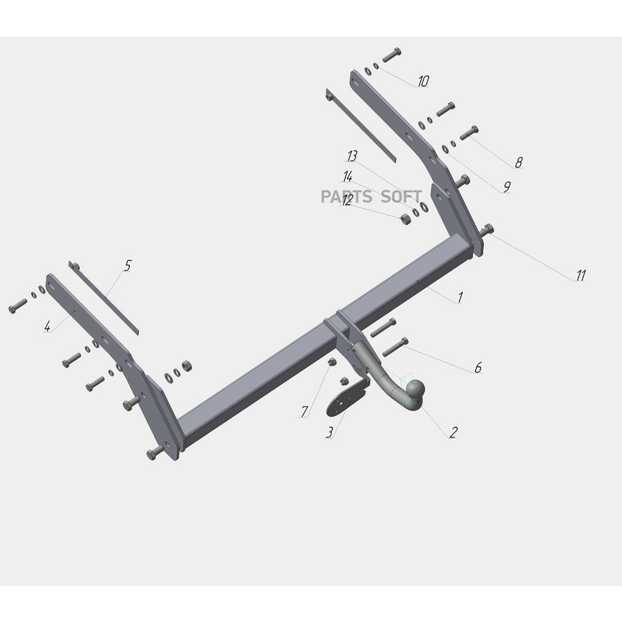 Фаркоп от официального дистрибьютора, AVTOS, артикул GW01