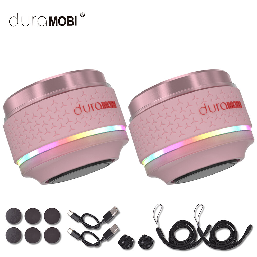 DuraMOBI Колонка костная проводимость Smart BT True Wireless со стереозвучанием LED-огнями Маленькая портативная для дома, улицы, путешествий Цвет: Белый-1шт, Белый-2шт, Розовый-1шт, Розовый-2шт, Черный-1шт, Черный-2шт Материал: Авиационный алюминий