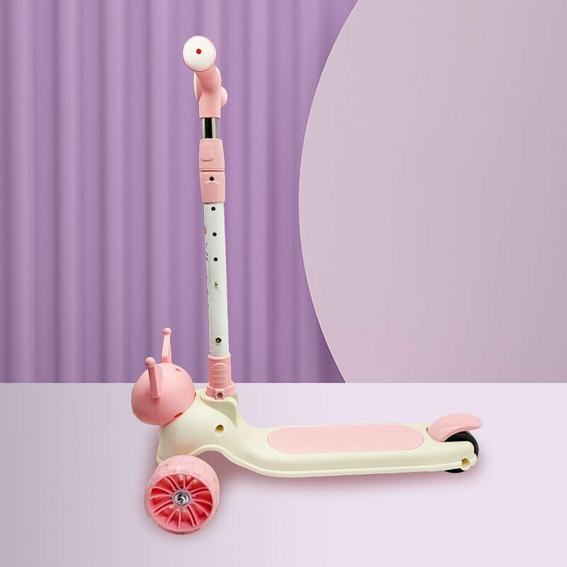 Новый детский самокат Kuromi для детей 1-3-6-8 лет, складной для мальчиков и девочек, катящийся самокат с мультяшным дизайном