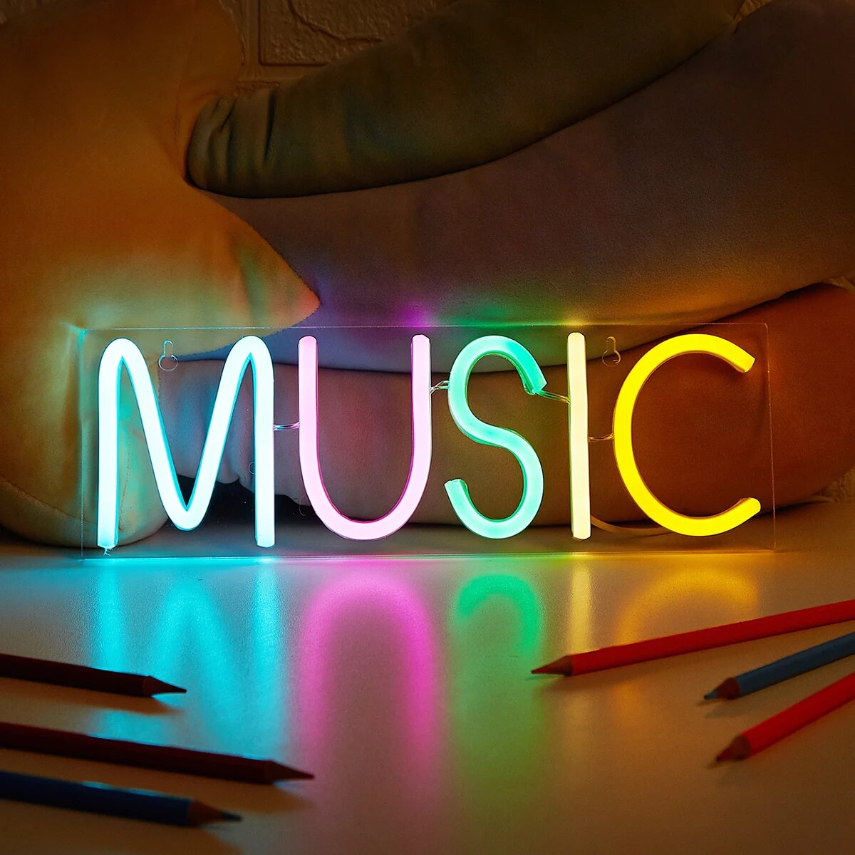 Chi-buy светодиодная неоновая вывеска MUSIC
