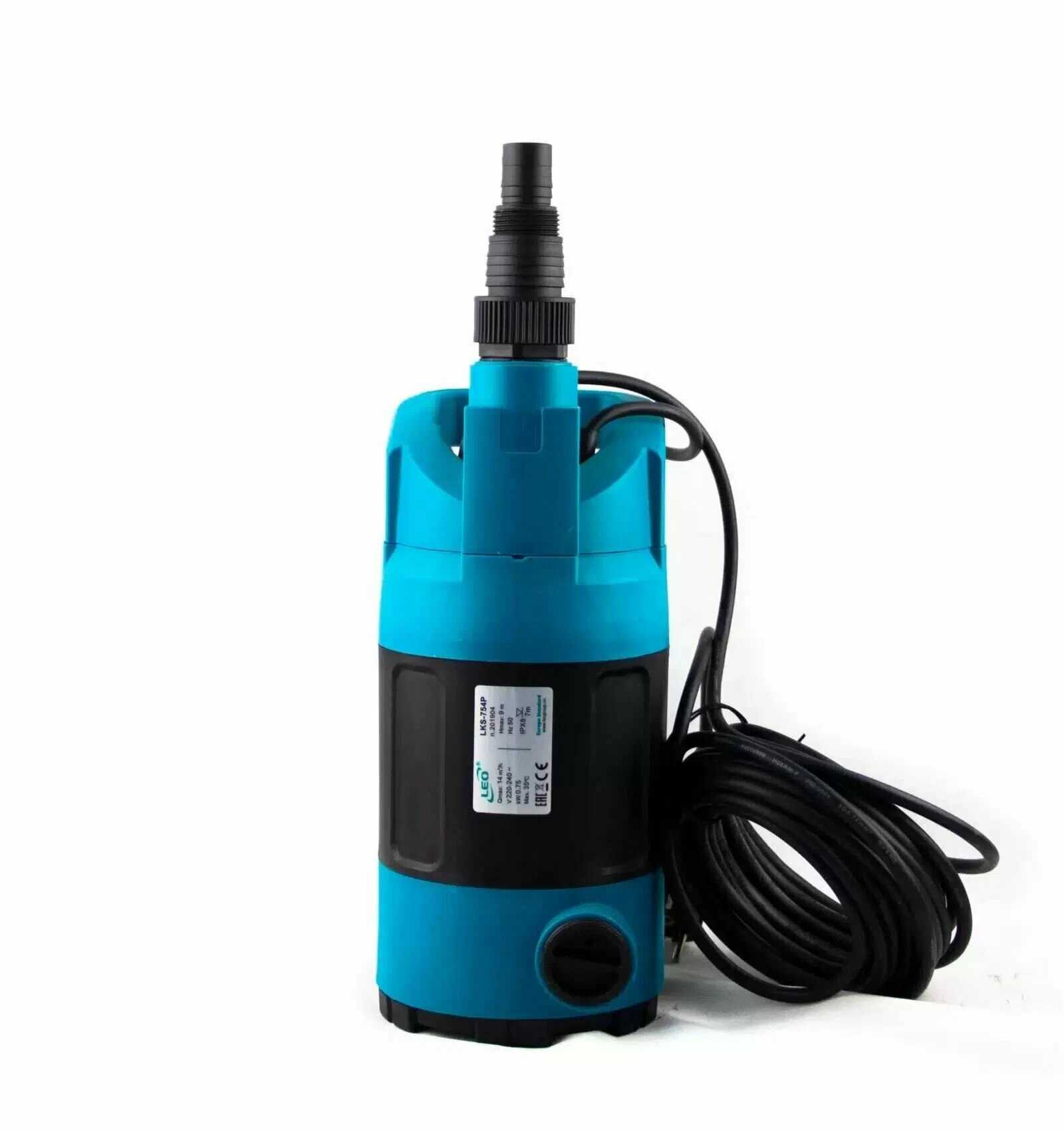 Насос дренажный LEO LKS-754P, центробежный, 750Вт, для чистой воды