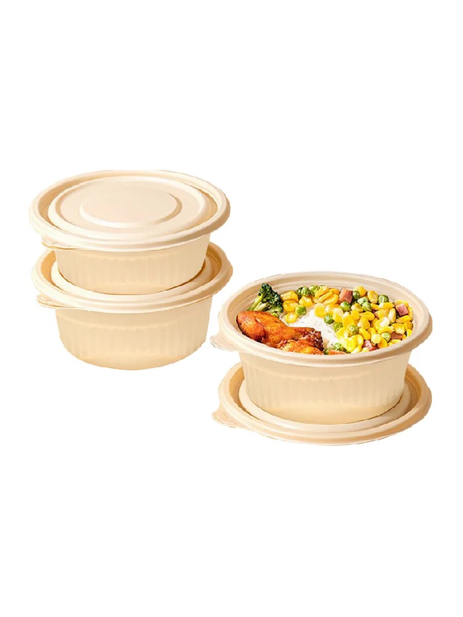 Биоразлагаемый контейнер квадратный 750мл, 20 шт, кукурузный