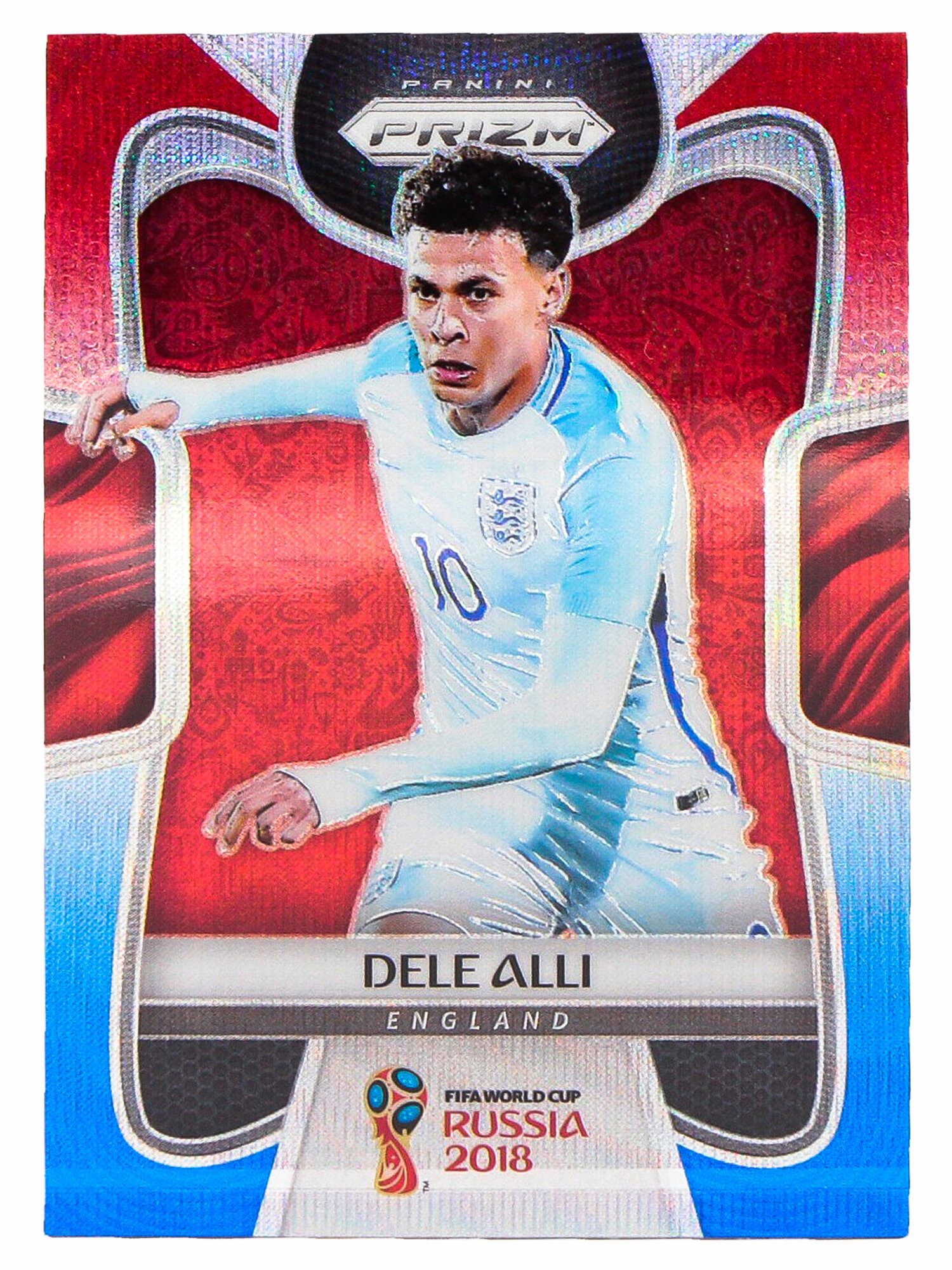 Коллекционная карточка Panini Prizm FIFA World Cup Russia 2018: #66 Dele Alli - Red Blue Wave