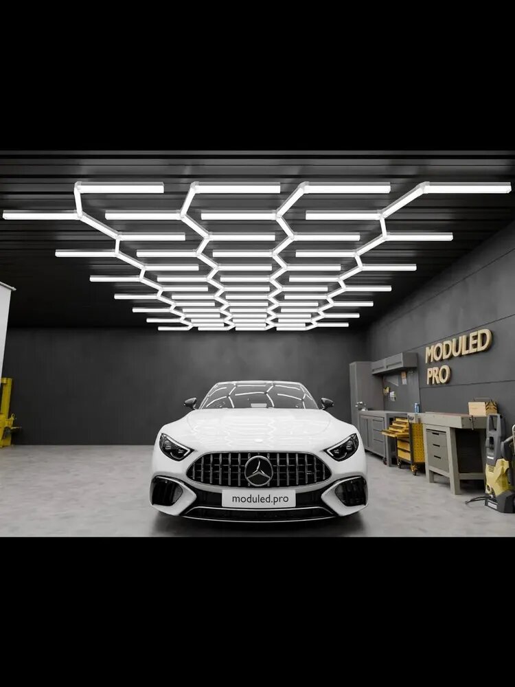 Светодиодное освещение для гаража/автосервиса LED Workshop, панель соты 6400К/864W размер 3904x5261mm