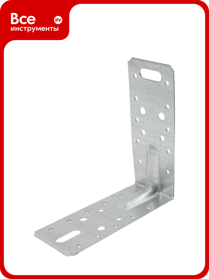 Gigant Крепежный уголок усиленный стальной с цинковым покрытием, прямой угол, профиль, повышенная прочность для монтажа