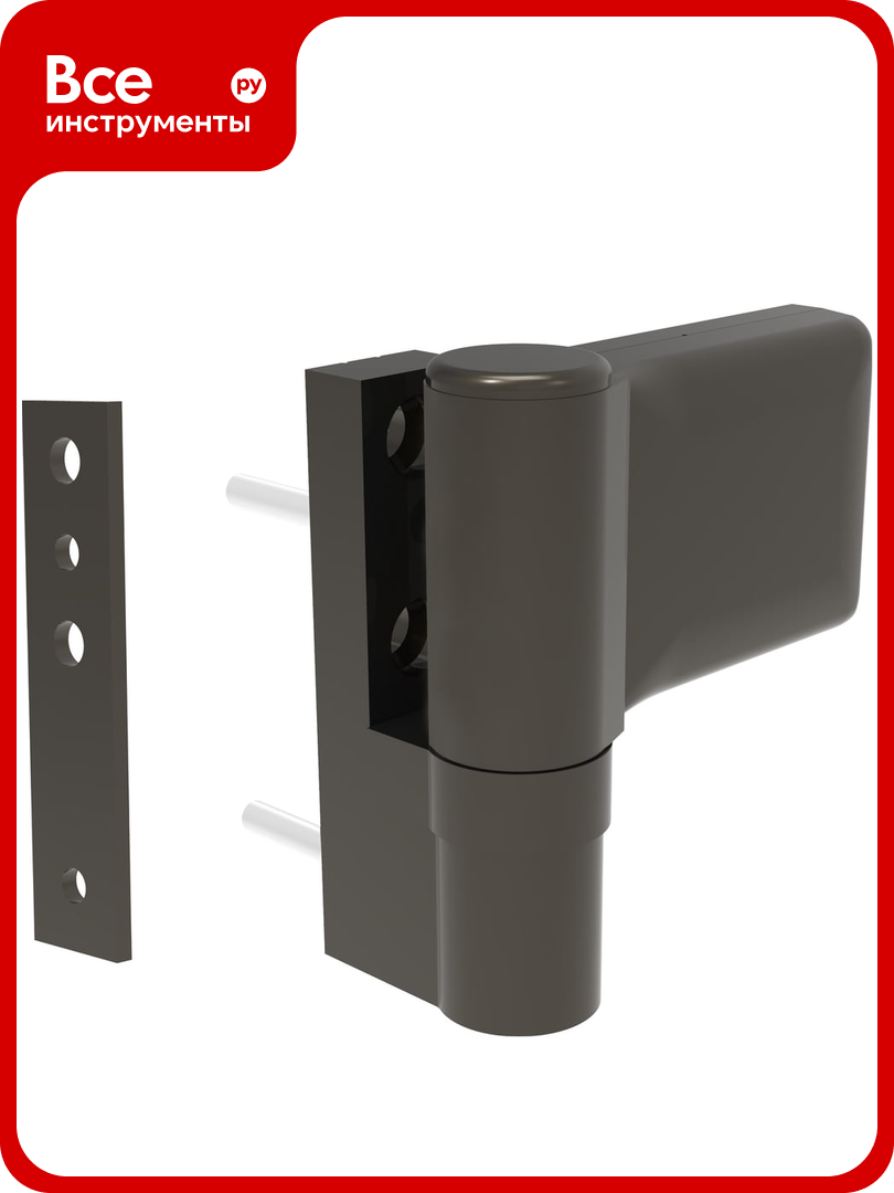 Петля для ПВХ дверей DORF до 100 кг. Коричневая RAL 8019 для узкого профиля DORF_DHS_100_8019(500al)