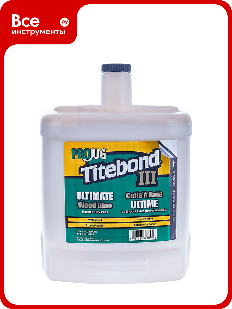 Клей столярный повышенной влагостойкости Titebond Ultimate III Wood Glue 8,14 л 14109