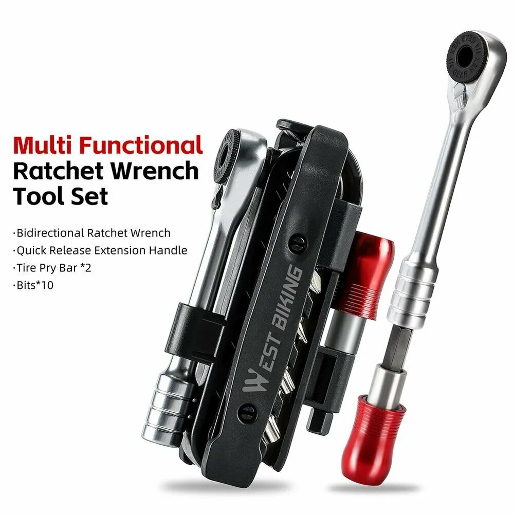 Наборы ключей с трещоткой WEST BIKING, многофункциональные инструменты для ремонта велосипедов, быстросъемные