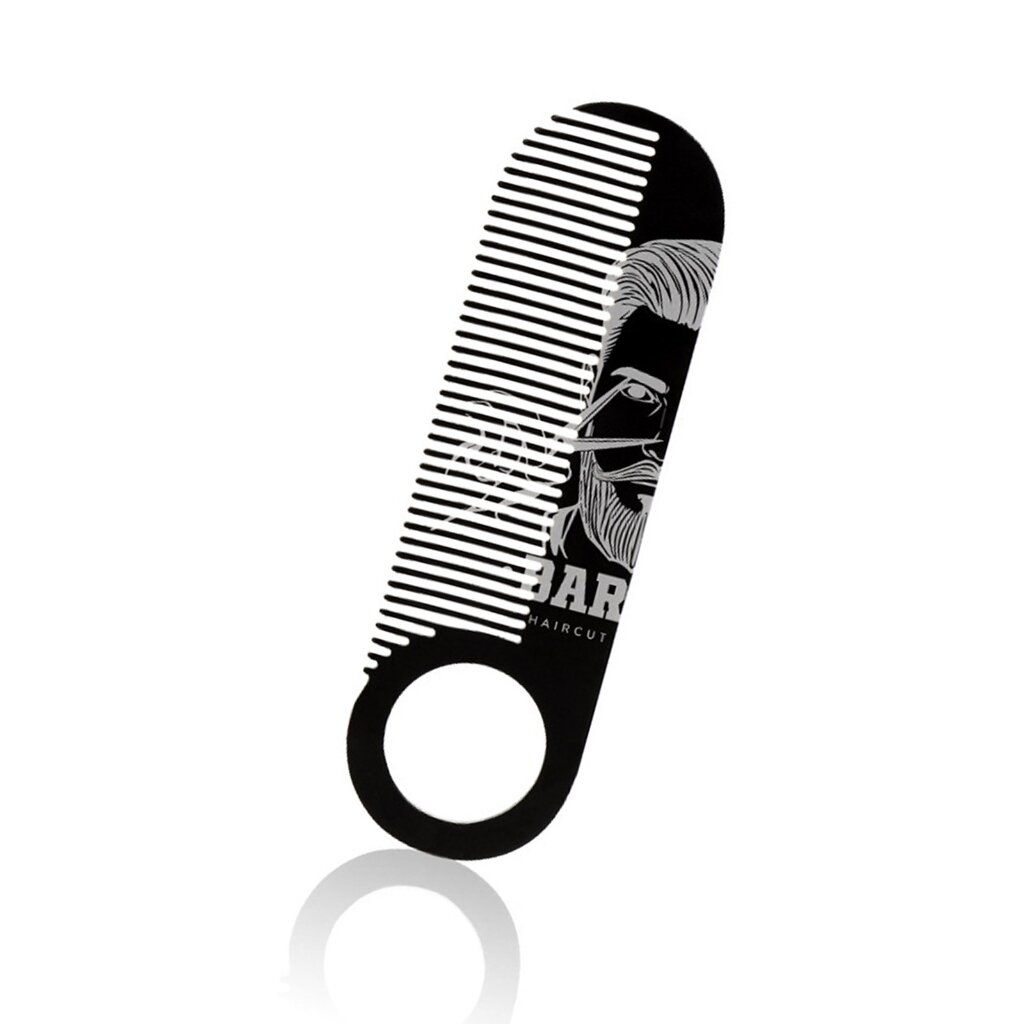 Масляная расческа из нержавеющей стали портативная мини-расческа для бороды-черный