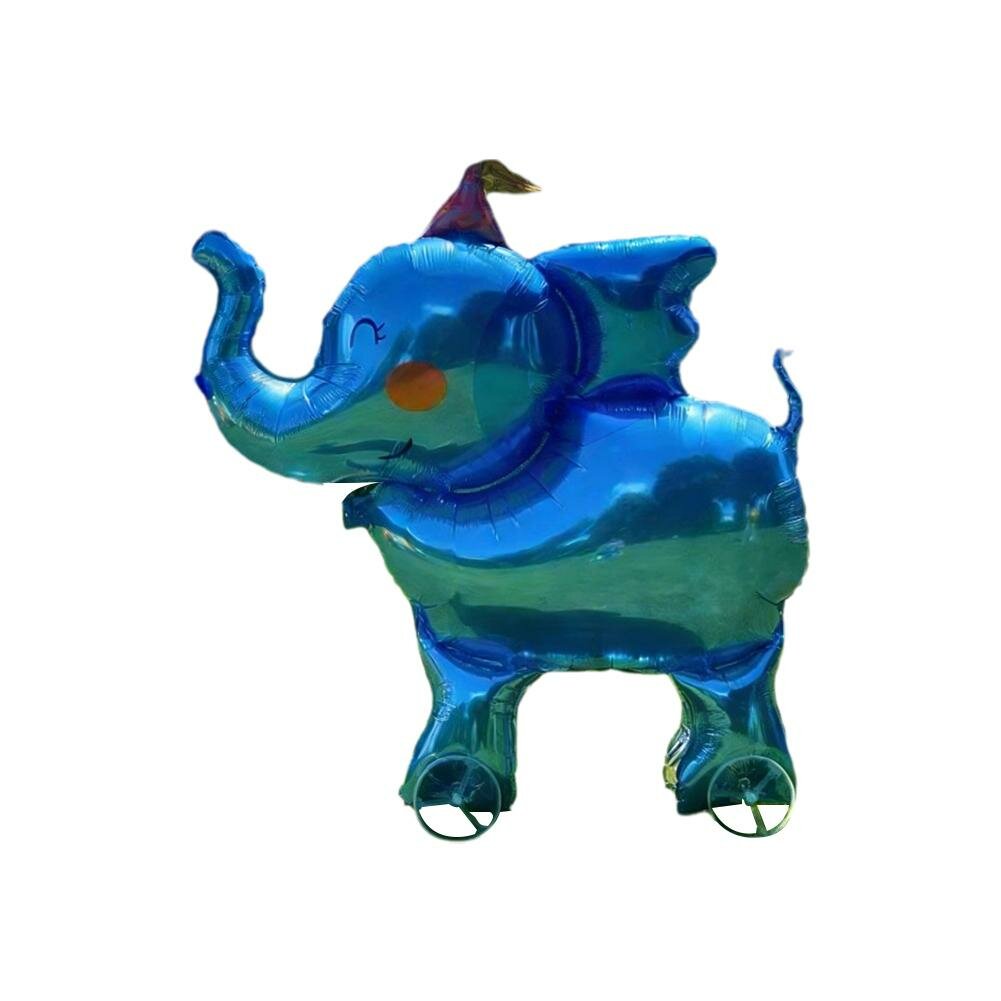 Гигантский воздушный шар в виде ходячих животных, высотой 79 см (31,5 дюйма), 4D, в форме кошки/собаки/тигра/слона, с веревочкой для натяжения и колесиками для игры без гелия, интерактивное украшение и игрушка для детской вечеринки (1 комплект).