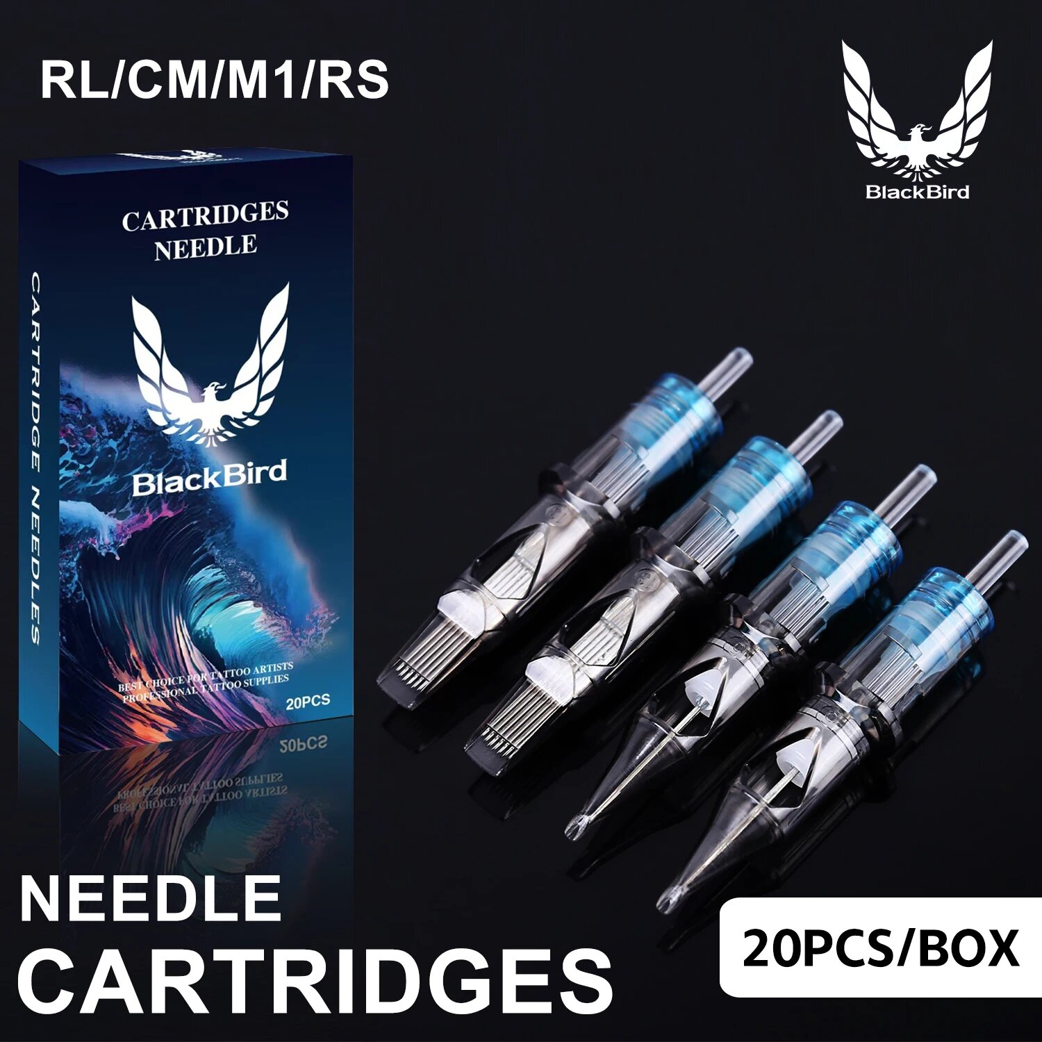 20 шт. одноразовые иглы для тату-картриджей для макияжа татуировок RL/M1/RM/RS полупостоянные иглы для макияжа бровей и губ для тату-машины