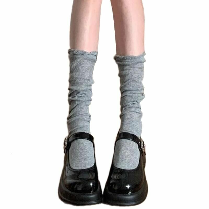 Женские элегантные гольфы с рюшами, Серый