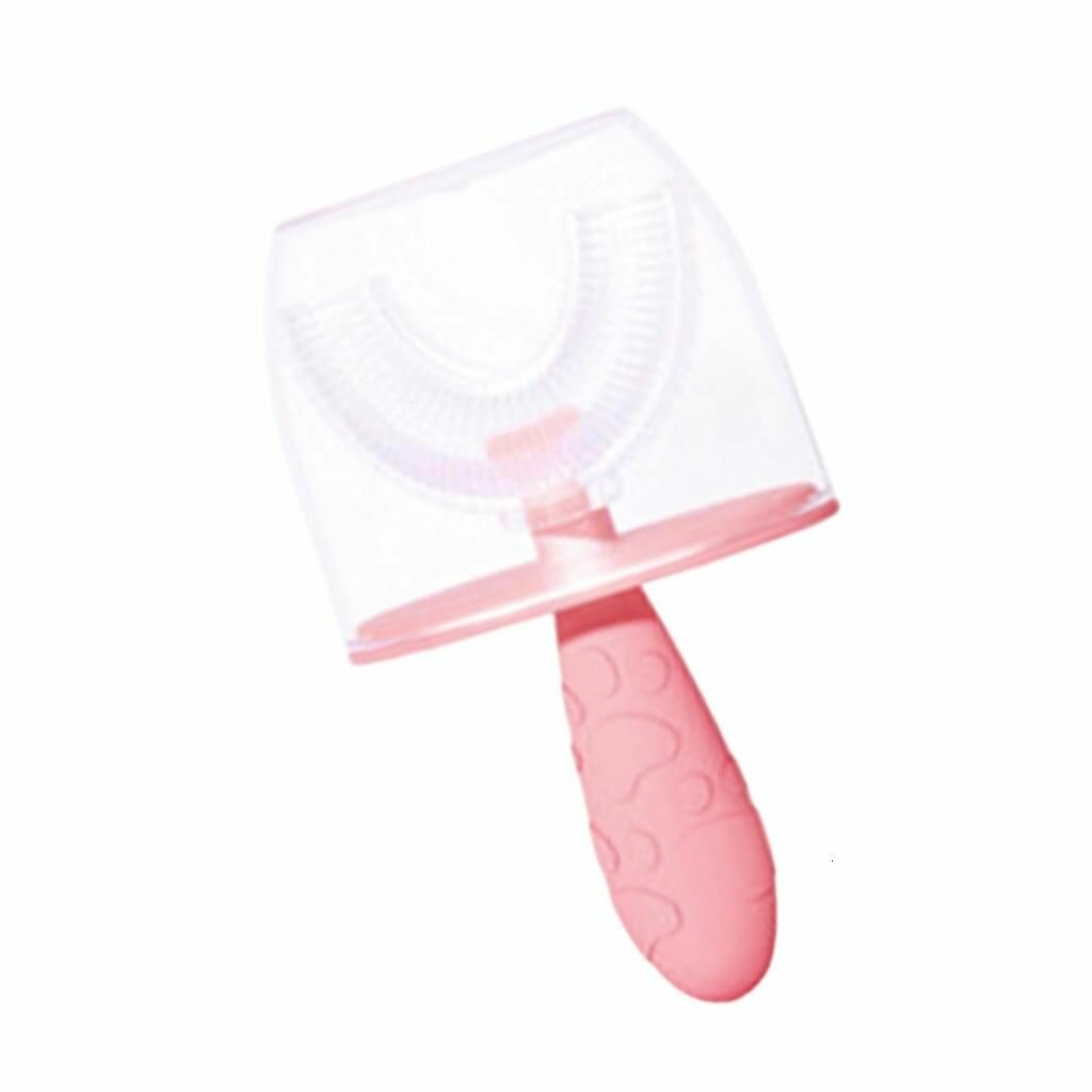 Детские силиконовые зубные щетки для обучения, Розовый