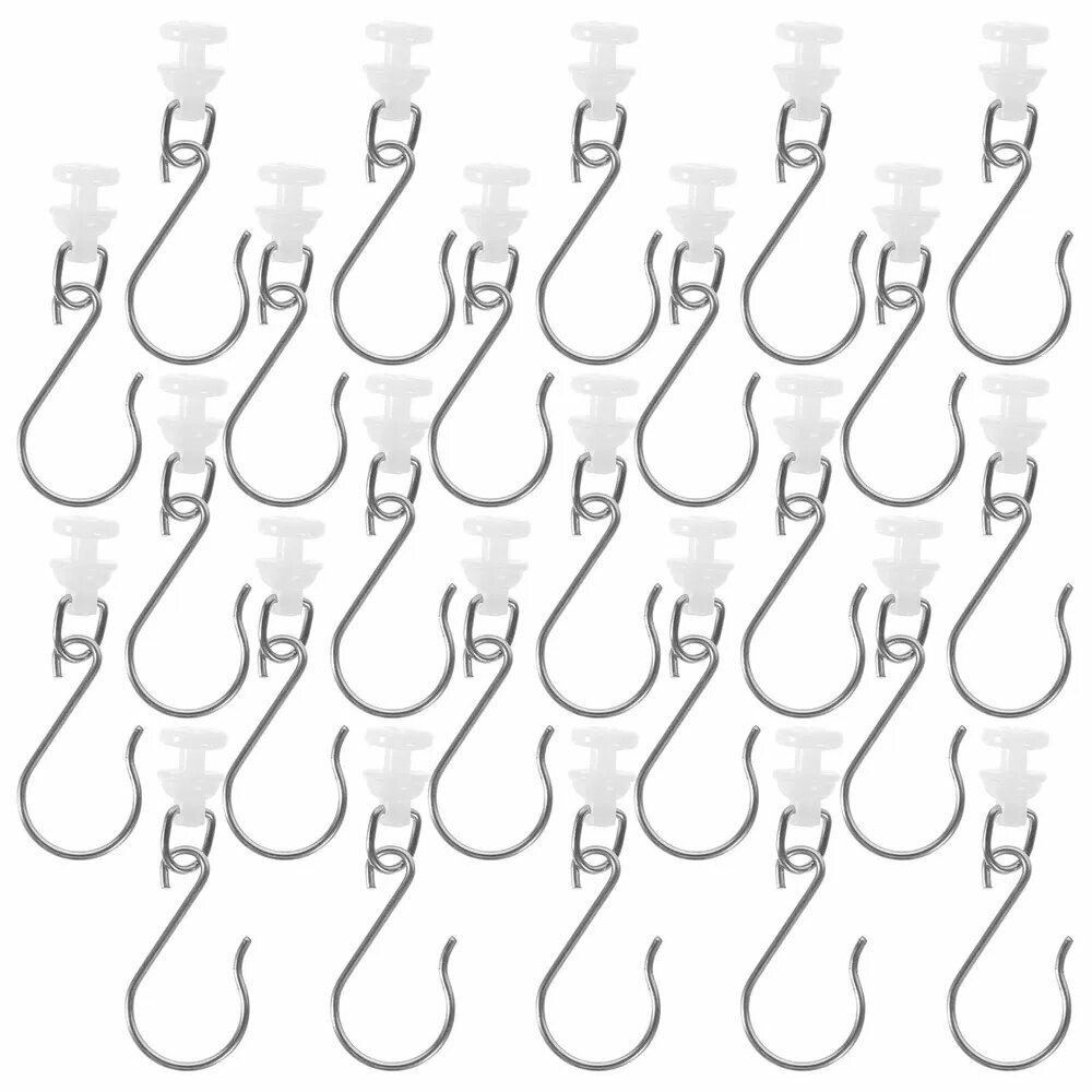 Крючки для штор из нержавеющей стали и пластика с плавным ходом, набор 30 наб для декоративного использования