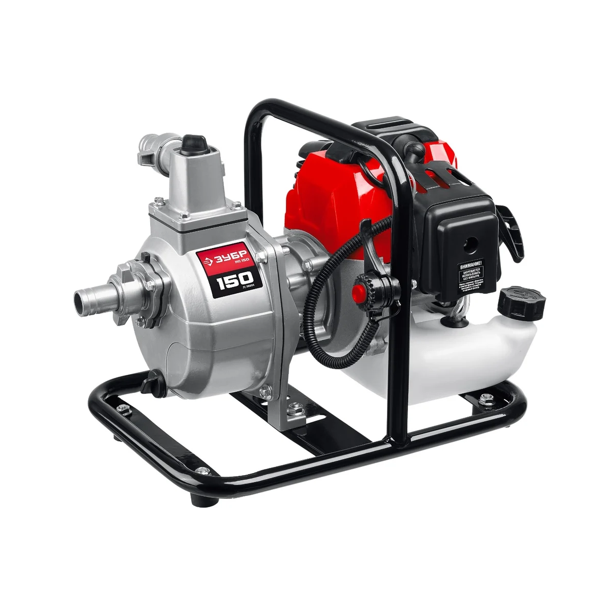 Бензиновая мотопомпа ЗУБР (МП-150), 1500 Вт, 150 л/мин, черный/красный