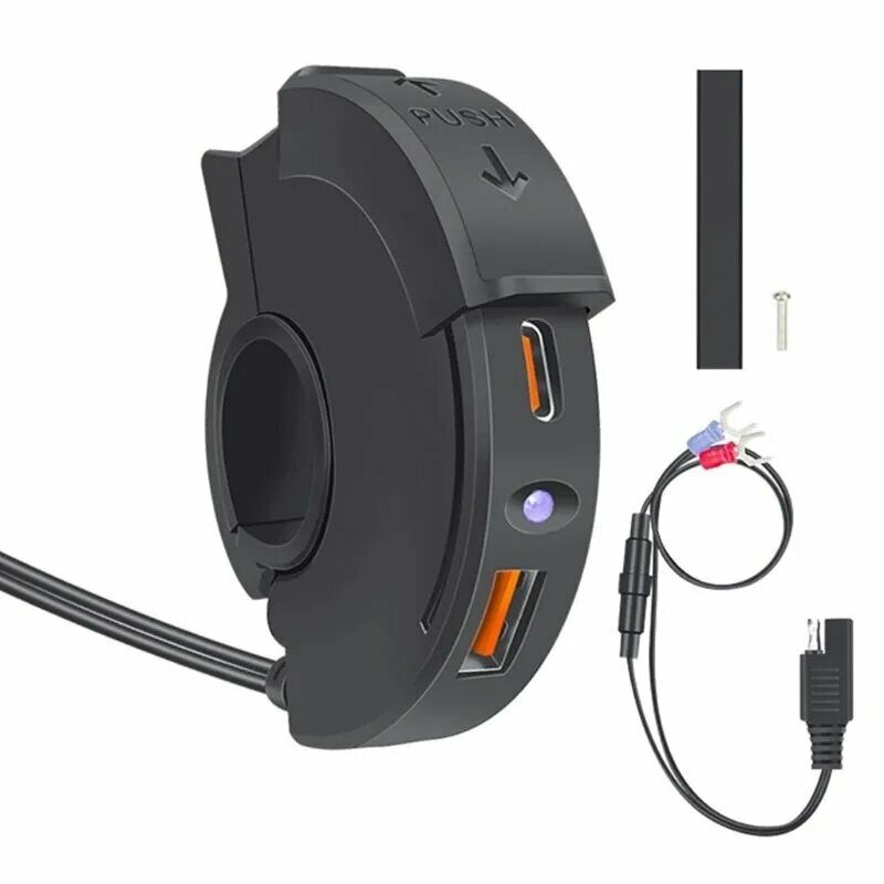 USB-порт 12-24V для быстрой зарядки телефонов на мотоцикле с поддержкой USB+Type C