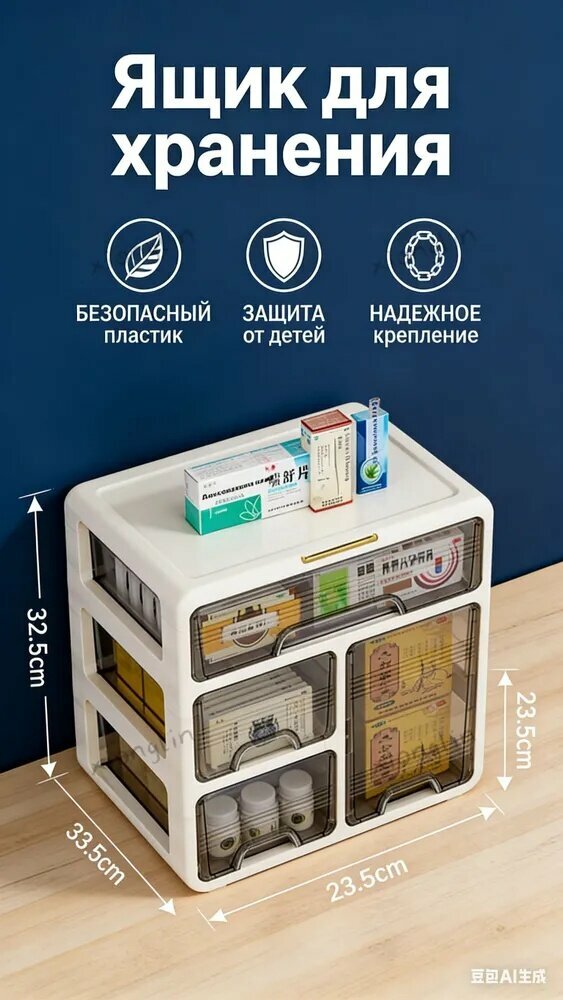 Кофр для хранения вещей, 33.5 см х 23.5 см х 32.5 см , 1 шт