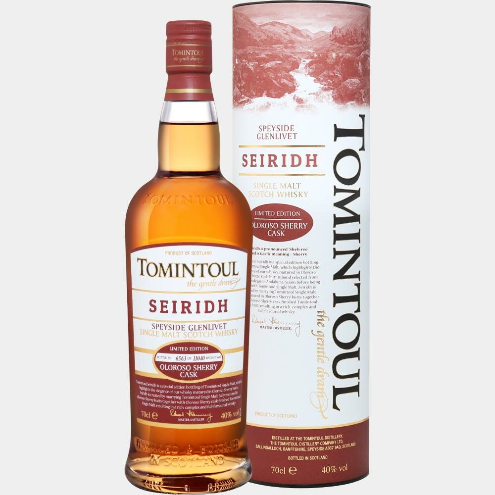 Tomintoul Seiridh Speyside Glenlivet Oloroso Sherry Cask Single Malt Scotch Whisky (gift box)