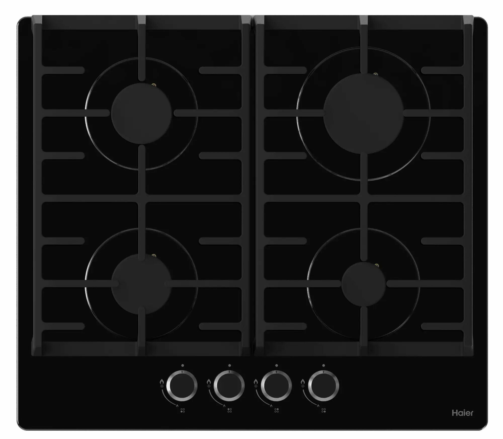 Газовая варочная панель Haier HHX-G64CNB, 4 конфорки, автоматический газ-контроль, электроподжиг