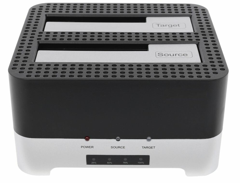 Универсальная док-станция до двух жестких дисков 2.5 и 3.5, для HDD, SSD и SSHD