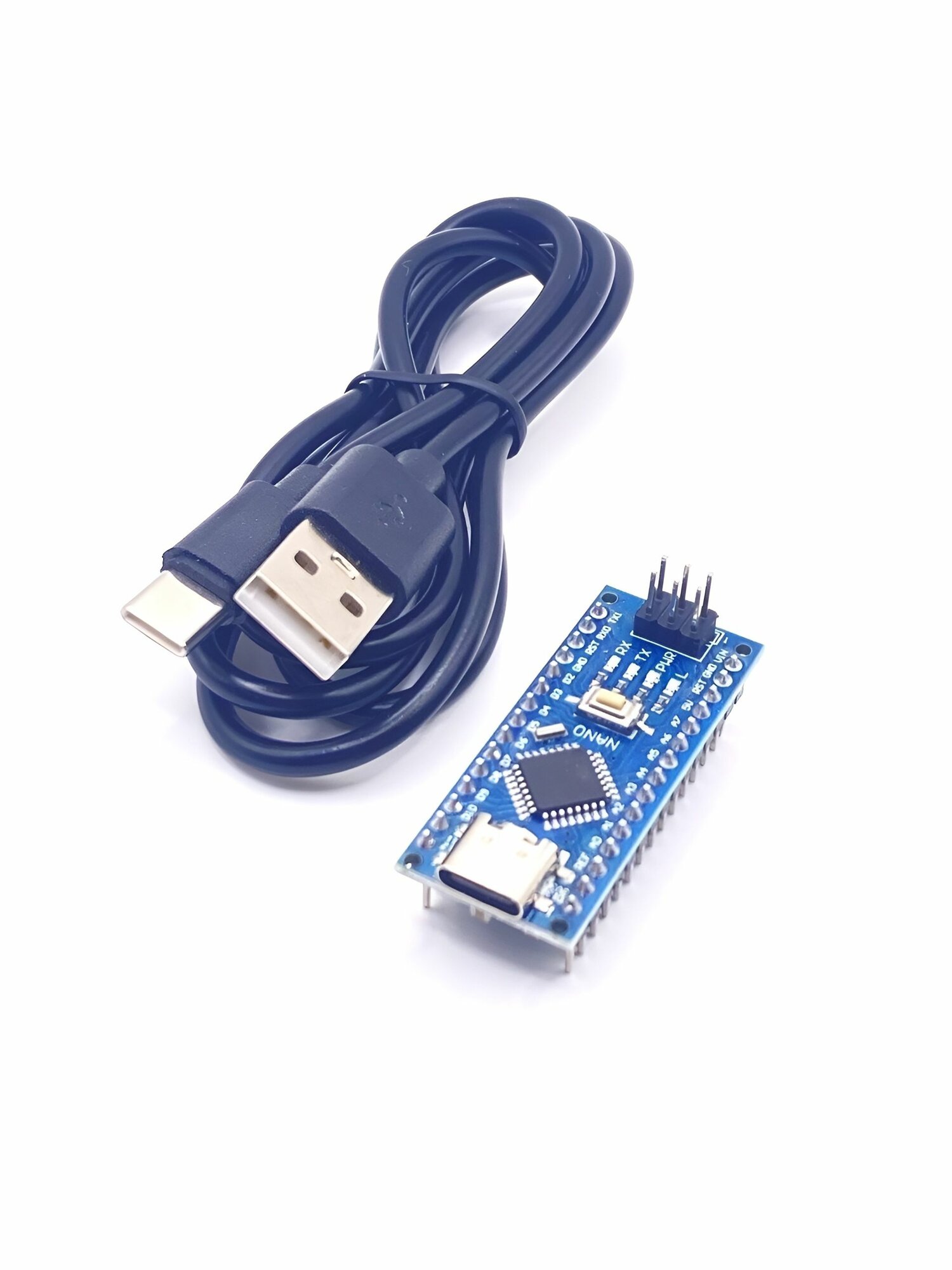 Микроконтроллер Nano v3.0 ATmega328P CH340C Type-C, с кабелем подключения 1 метр