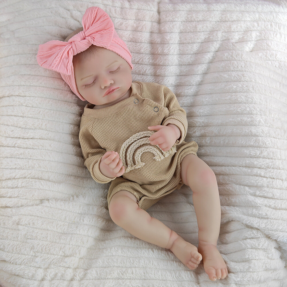 2026 18-дюймовая 46 см реалистичная кукла с закрытыми глазами, полный винил, кукла-компаньон, игрушка для ванны, подарок на день рождения