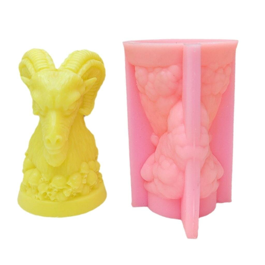 Силиконовая форма для свечей с черепом козла