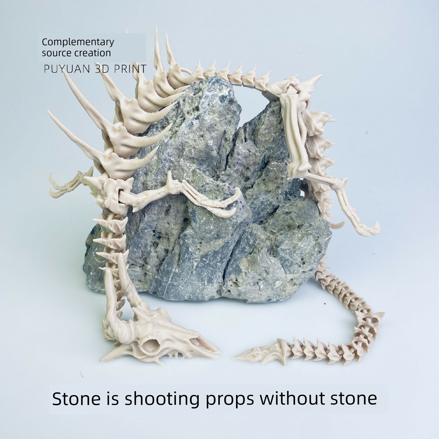 3D-печатный скелет с суставами дракона, древний дракон, аквариумный декор, погружной детский игрушечный подарок,