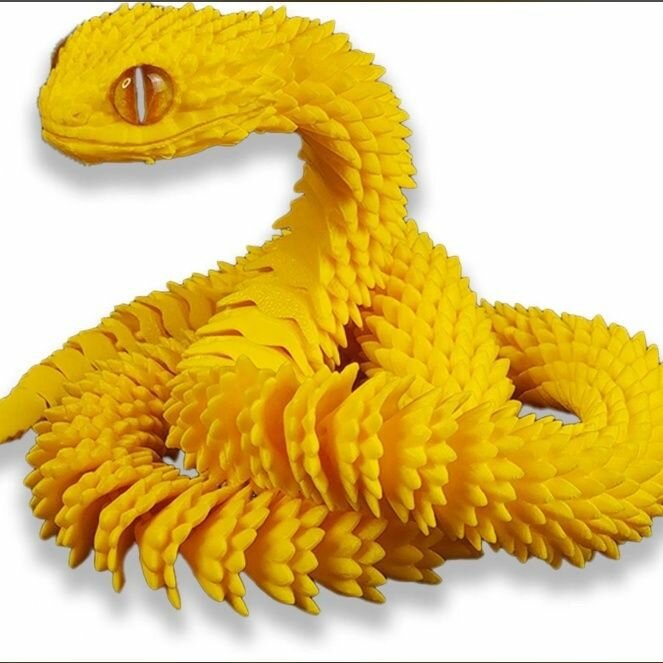 3D-печатная реалистичная змея с подвижными глазами, деформируемая змея, DIY изысканная ностальгическая реалистичная модель игрушки