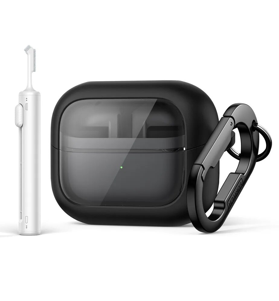 Чехол Suritch для Samsung Galaxy Buds 3 Pro и Buds 3 и Buds 3 FE, с карабином, Черный