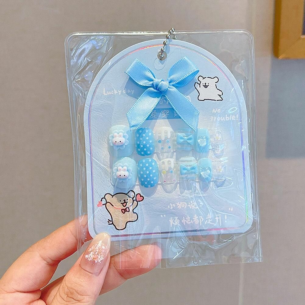 Накладные ногти детские, с клеем, набор ногтей для девочек