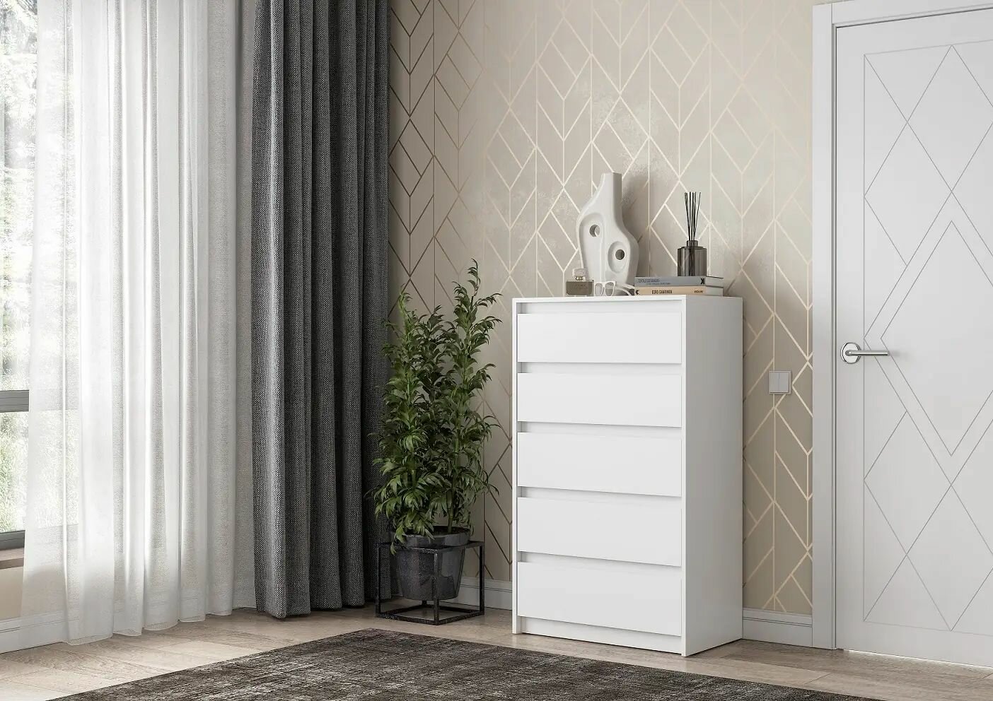 Мс Айден КМ06-700 белый ЛДСП/белый ЛДСП (Интерьер-Центр)