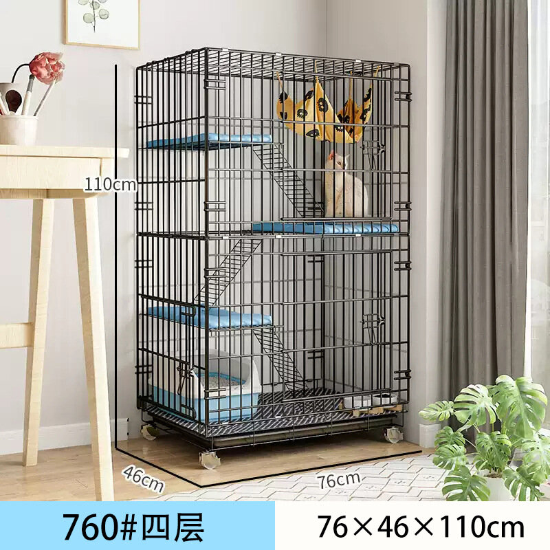 Клетка для кошек, большая, для дома, вилла для кошек, железный домик для кошек, пустая клетка, лоток для кошек, интегрированная клетка