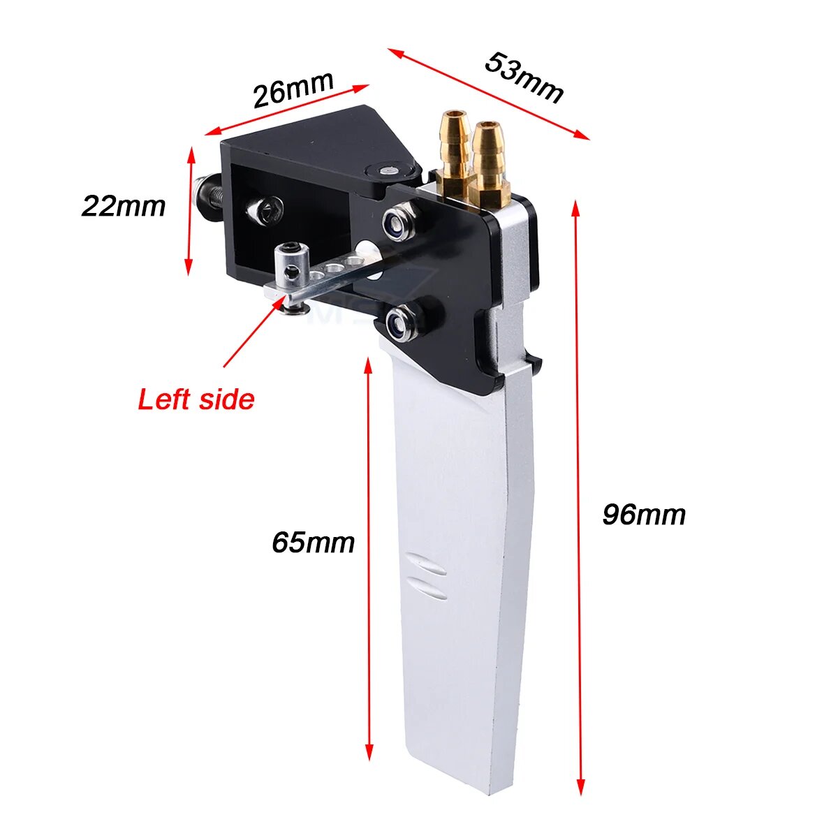 Алюминиевый центральный руль MSQ 53x96 мм для радиоуправляемой лодки Белый, Type A