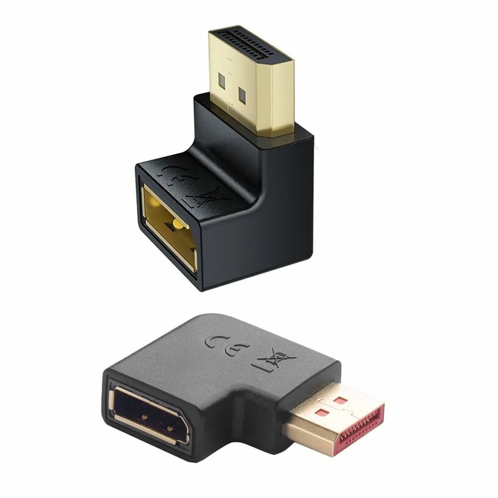 90 Degreen DisplayPort кабель-адаптер с правым и левым углом, адаптер DisplayPort, конвертер DisplayPort 1.4, адаптер DP 4K 144Hz