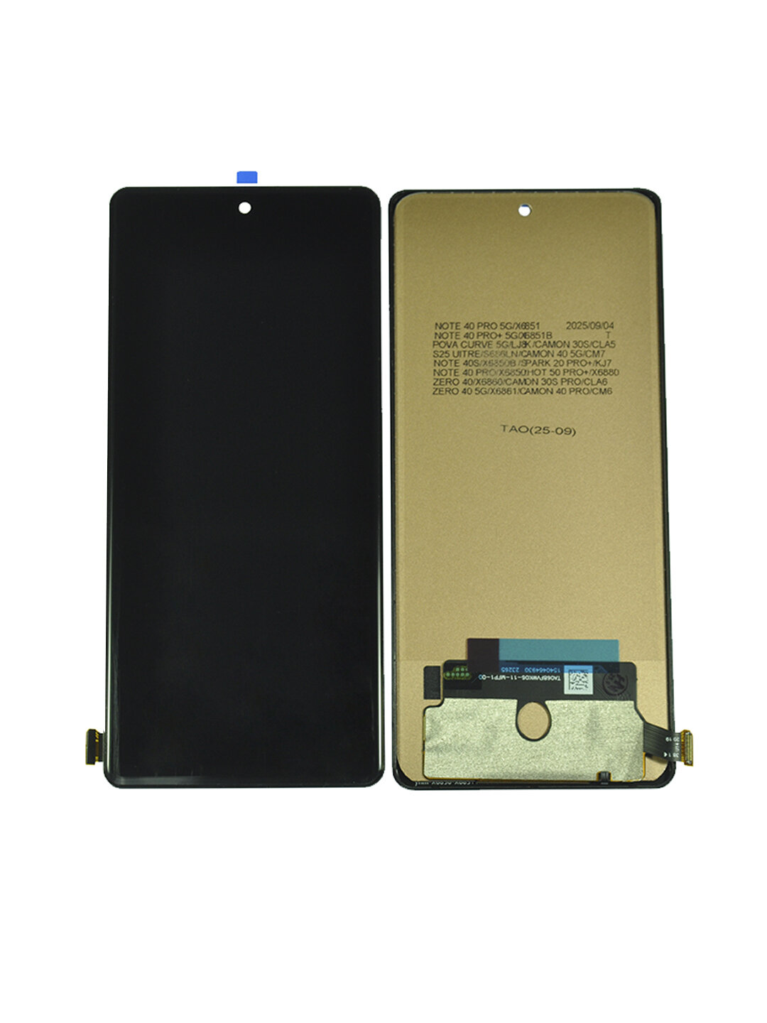 Дисплей для Tecno Camon 40 Pro 5G (CM7) Camon 40 5G/CM7 Infinix Note 40 Pro 5G/X6851/Note 40 Pro Plus 5G/Note 40S/X6850B/Spark 20 Pro+ KJ7 Hot 50 Pro+/X6880 Zero 40 Zero 40 5G Pova Curve 5G/LJ8K Camon 30S/CLA5/S686LN+Тачскрин черный In-Cell TFT