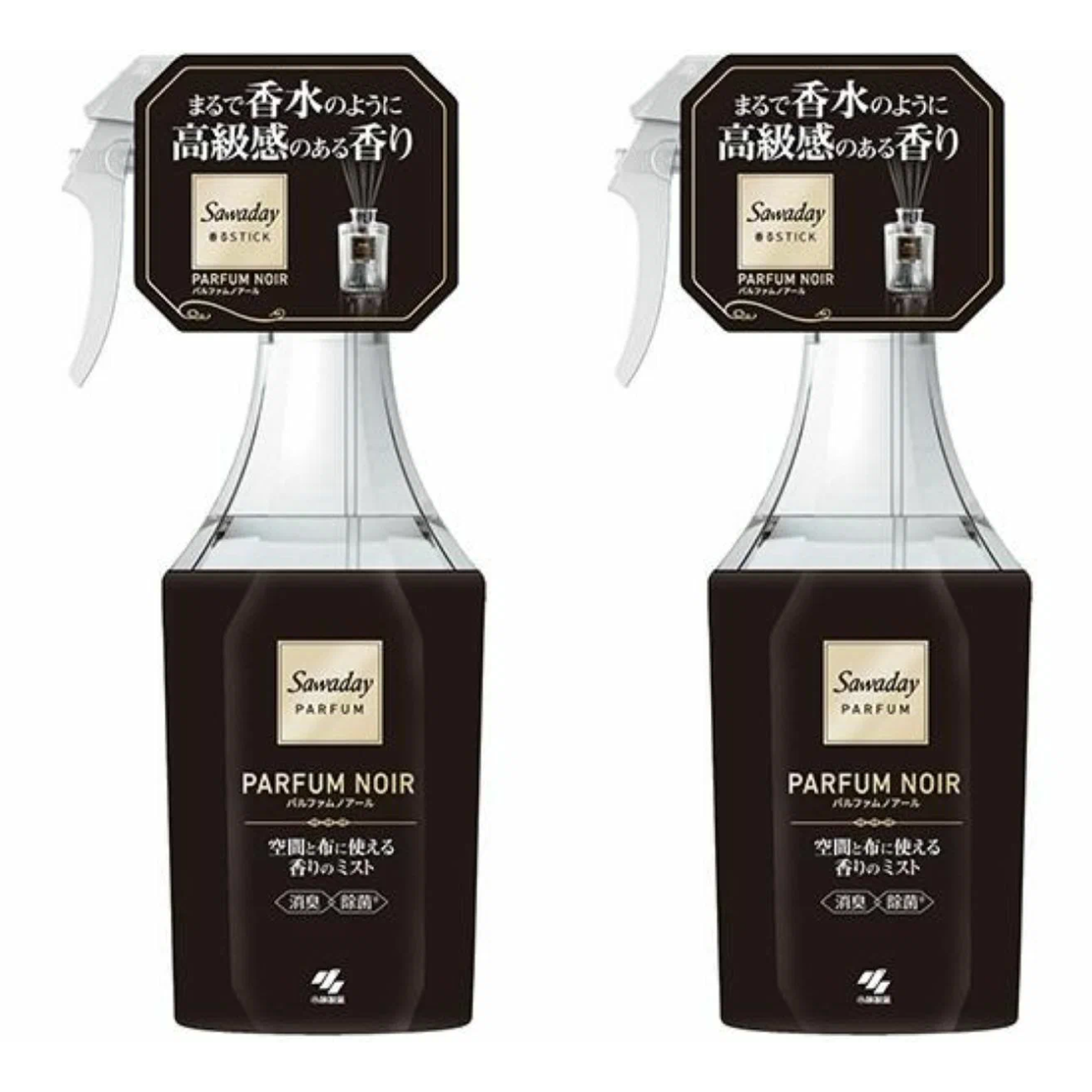 Освежитель-спрей Kobayashi Sawaday для пространства и текстиля, с ароматом Parfum Noir, 250 мл, 2 штуки