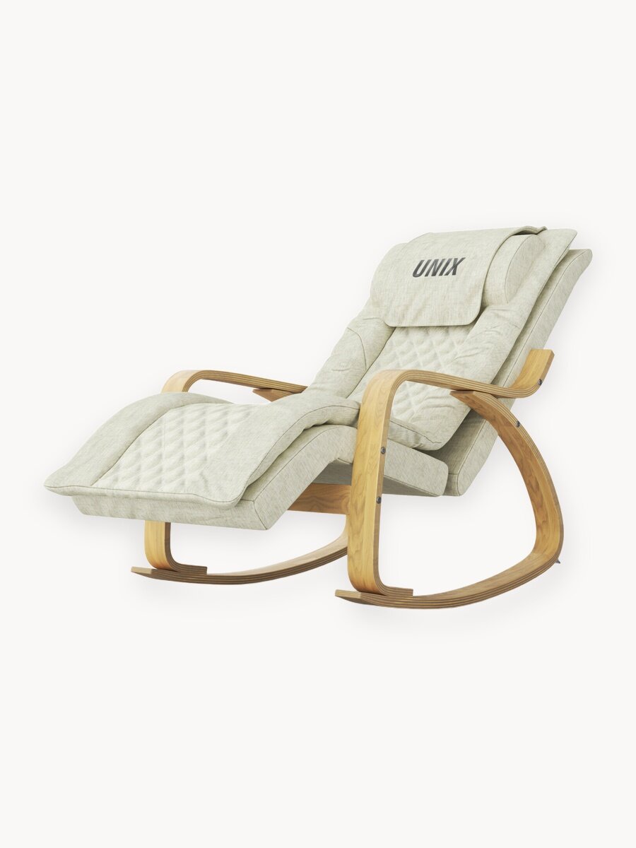 Массажное кресло с подушкой UNIX Avola Grey с роликовым массажером для спины, шеи и плеч, для дома, с пультом ДУ