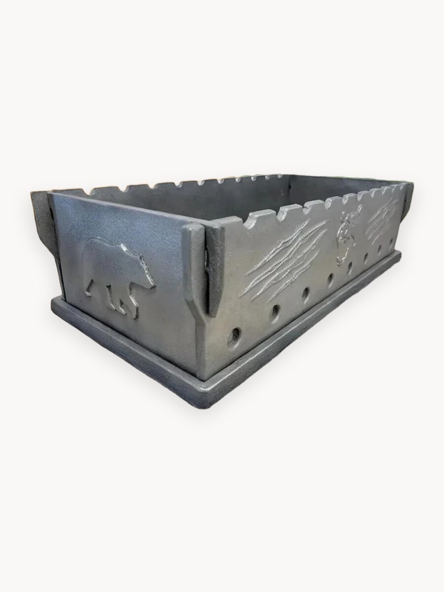 Мангал чугунный , разборный "Медведь"без покрытия, 35 кг, 64*31*17, на 10 шампуров