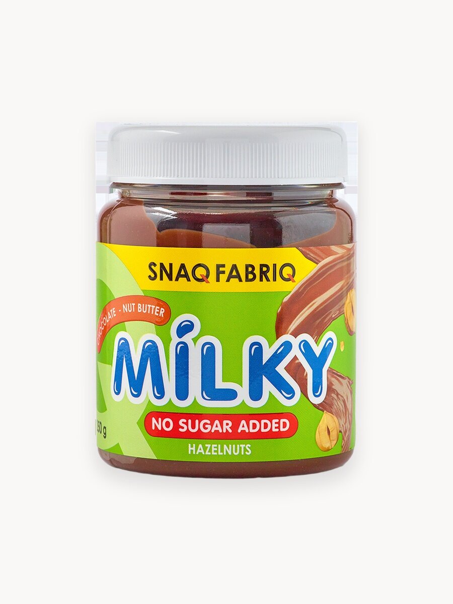 Snaq Fabriq шоколадно-ореховая паста MILKY без сахара с фундуком, 250г
