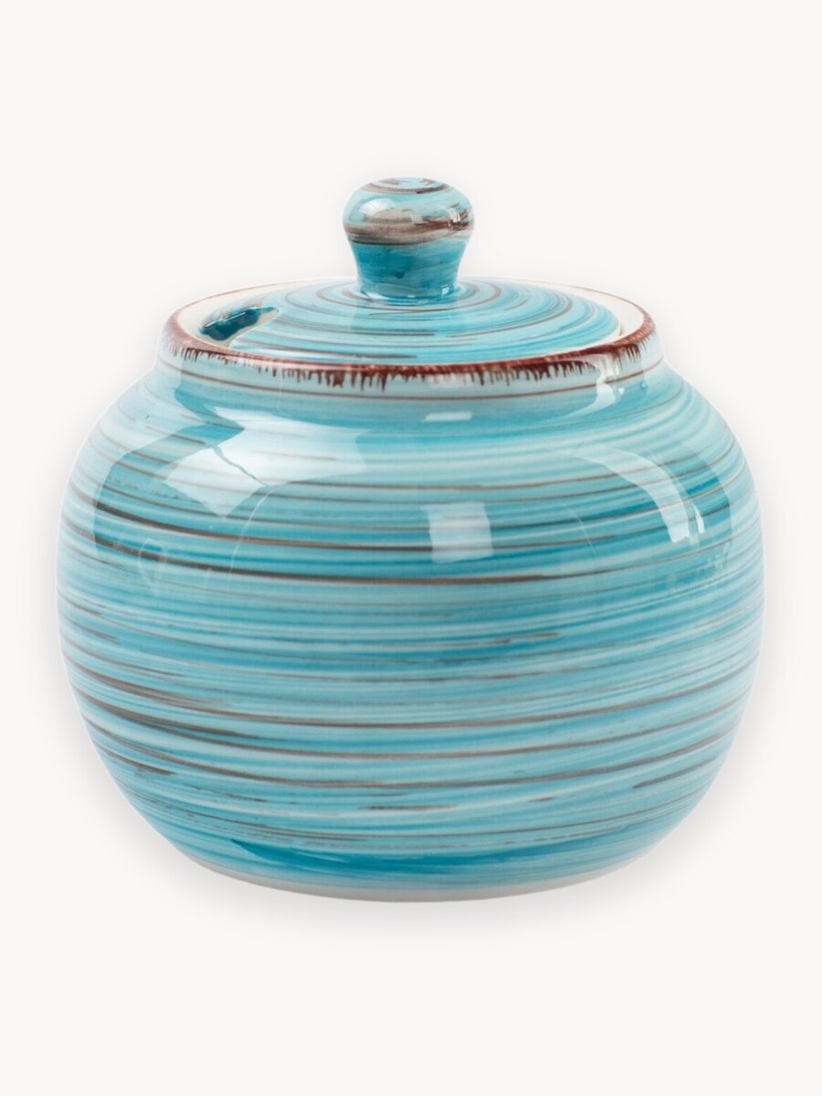 Сахарница керамическая Domenik Laguna 500 мл, голубая, 1 штука