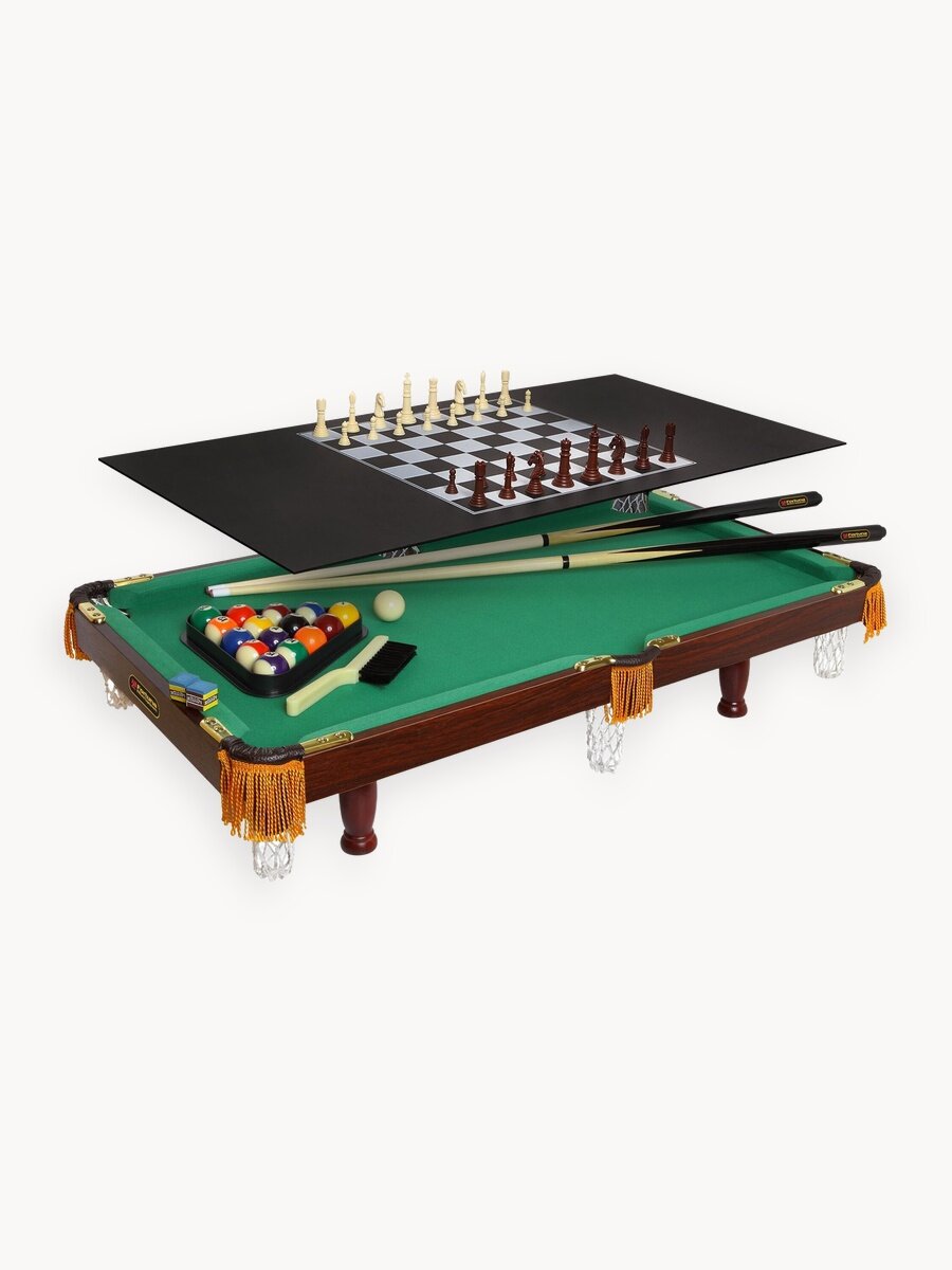 Бильярдный стол Фортуна / Fortuna 3 фута 4 в 1 пул с комплектом аксессуаров 92х50х20см 1 шт, настольные игры