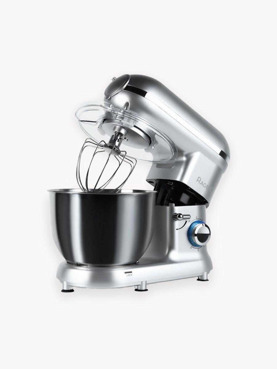 Кухонный комбайн 9 в 1, объем чаши 4.5 литра, 6 скоростей, мощность 1500 Вт, серебристый