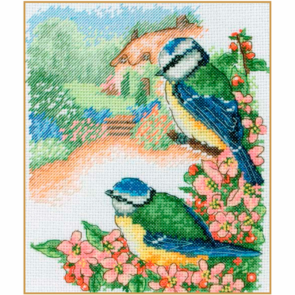Набор для вышивания Anchor "Summer Blue Tit" /Летняя синица/ 19,16,5см, MEZ Венгрия, PCE0505