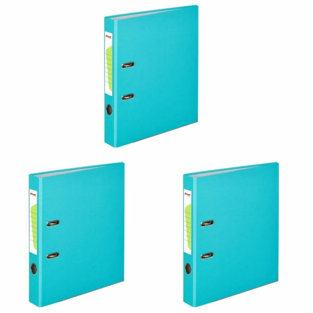 Комус Папка-регистратор, Экономи, 50 мм, бирюзовый тиффани - 3 шт