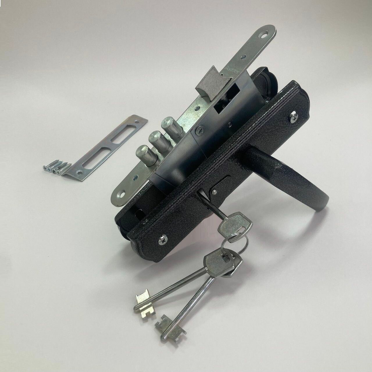 Замок врезной с ручками ЗВ9-4-1-4 AVERS серый