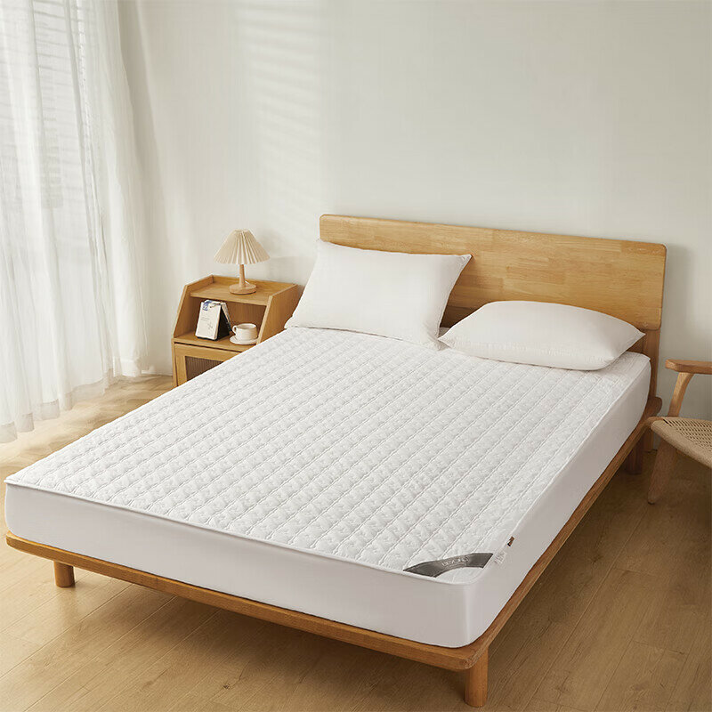 BEYOND Cotton Quilted Mattress Protector Antibacterial Bed Sheet Dustproof Bed Cover Soft Dream White 150*200cm