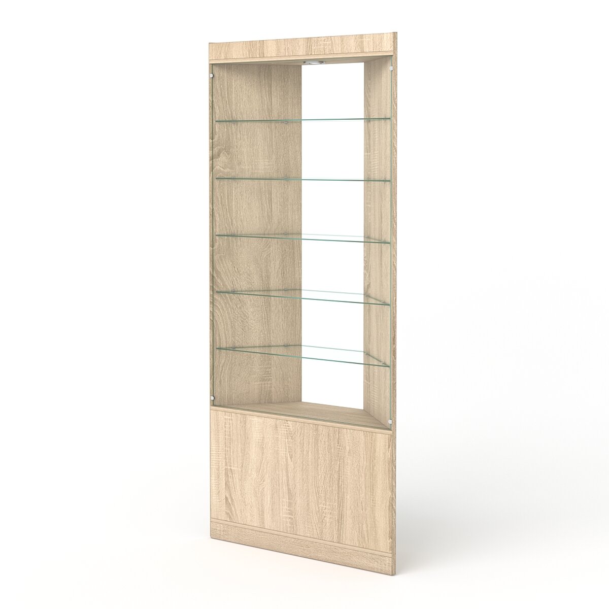 Витрина №5 угловая (без дверок, фасад - стекло), Дуб Сонома. Производитель товара - компания Westcom.