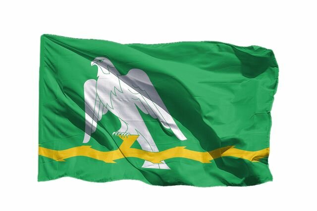 Флаг Красноуфимска на флажной сетке, 70х105 см - для флагштока