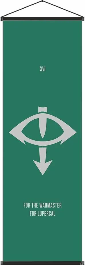 Вертикальный штандарт флаг легиона Чёрный Легион Космодесант Астартес Warhammer 40000, шёлк, 50х150 см